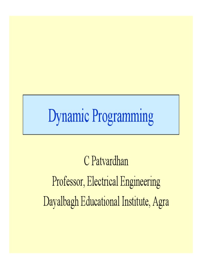 Dynamic Programming Pdf Dynamic Programming Mathematical Optimization 9862