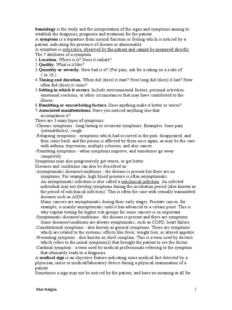 Semiology Study Aid | PDF | Clinical Medicine | Health Sciences