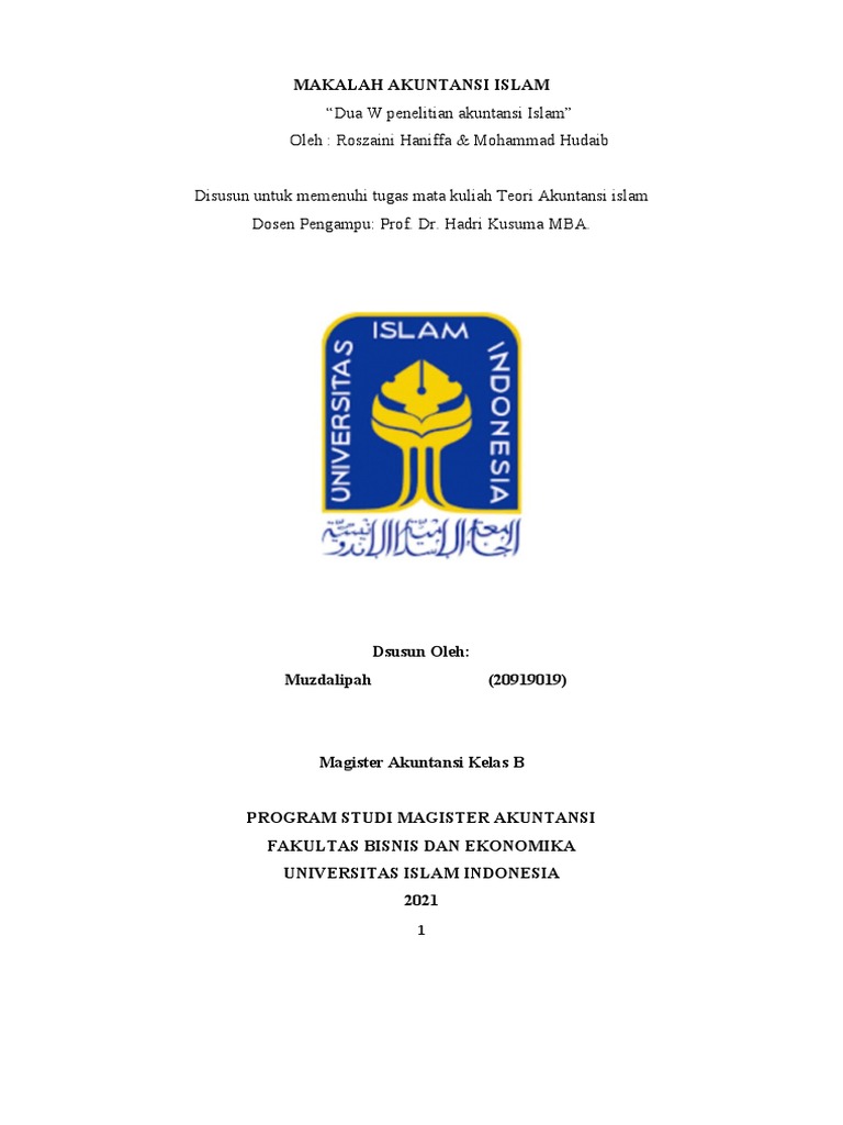 Makalah Islamic Accounting - The Two Ws of Islamic Accounting Research ...