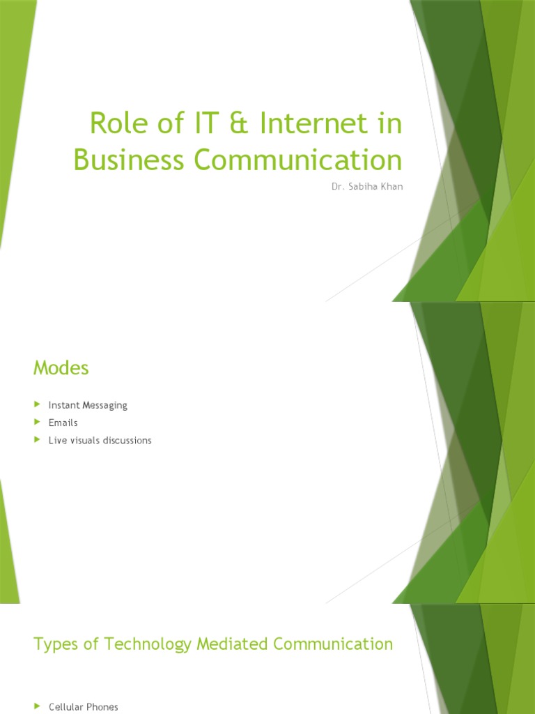 Role of IT and Internet in Communication | PDF