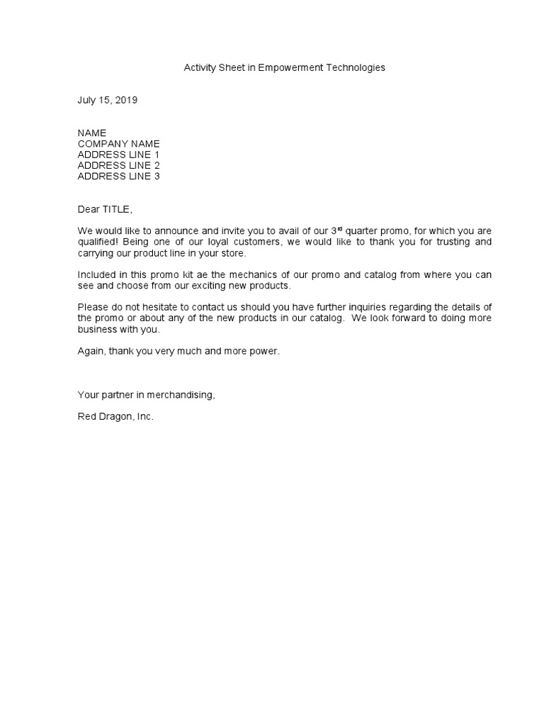 Activity Sheet in Mail Merge | PDF