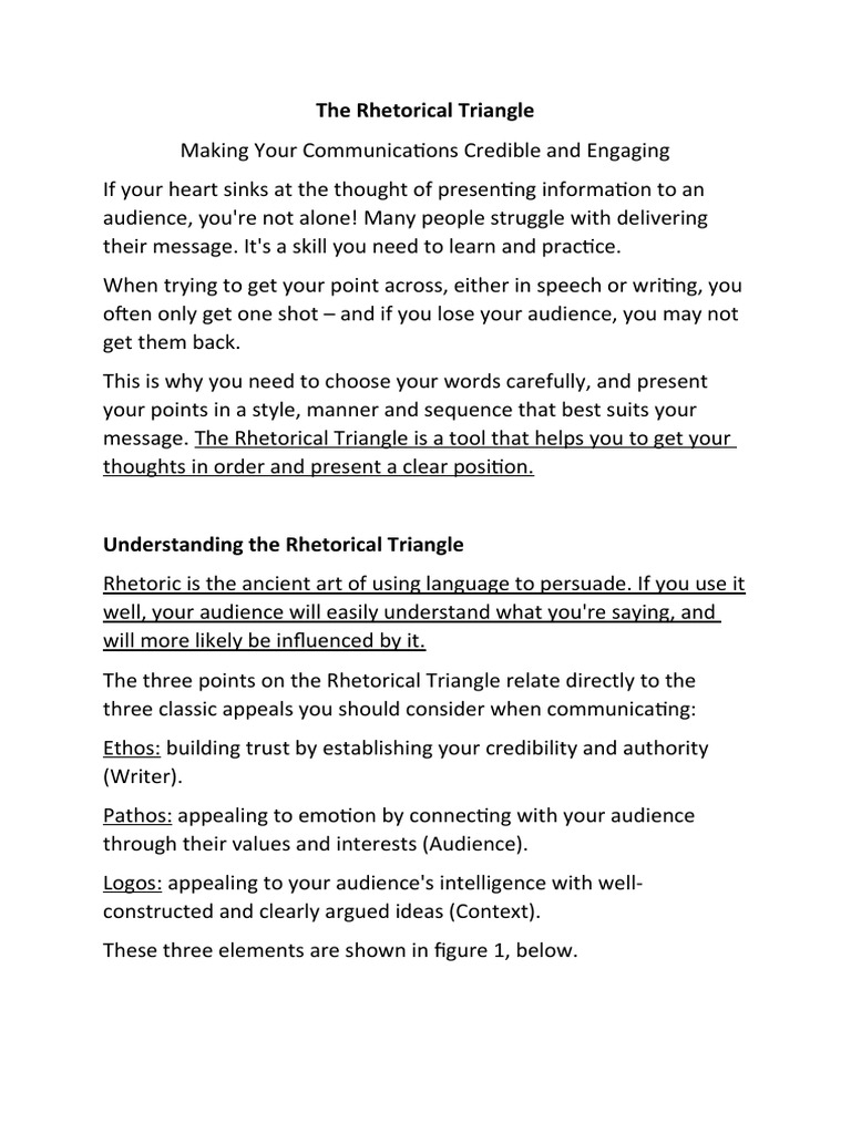 The Rhetorical Triangle | PDF | Rhetoric | Public Speaking