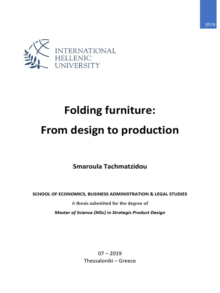 Dissertation Folding Furniture SmaroTachmatzidou | PDF | Origami | Chair