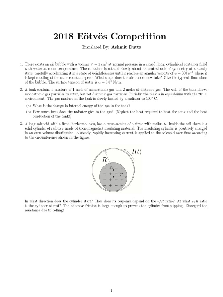 2018 E Otv Os Competition: Translated By: Ashmit Dutta | PDF