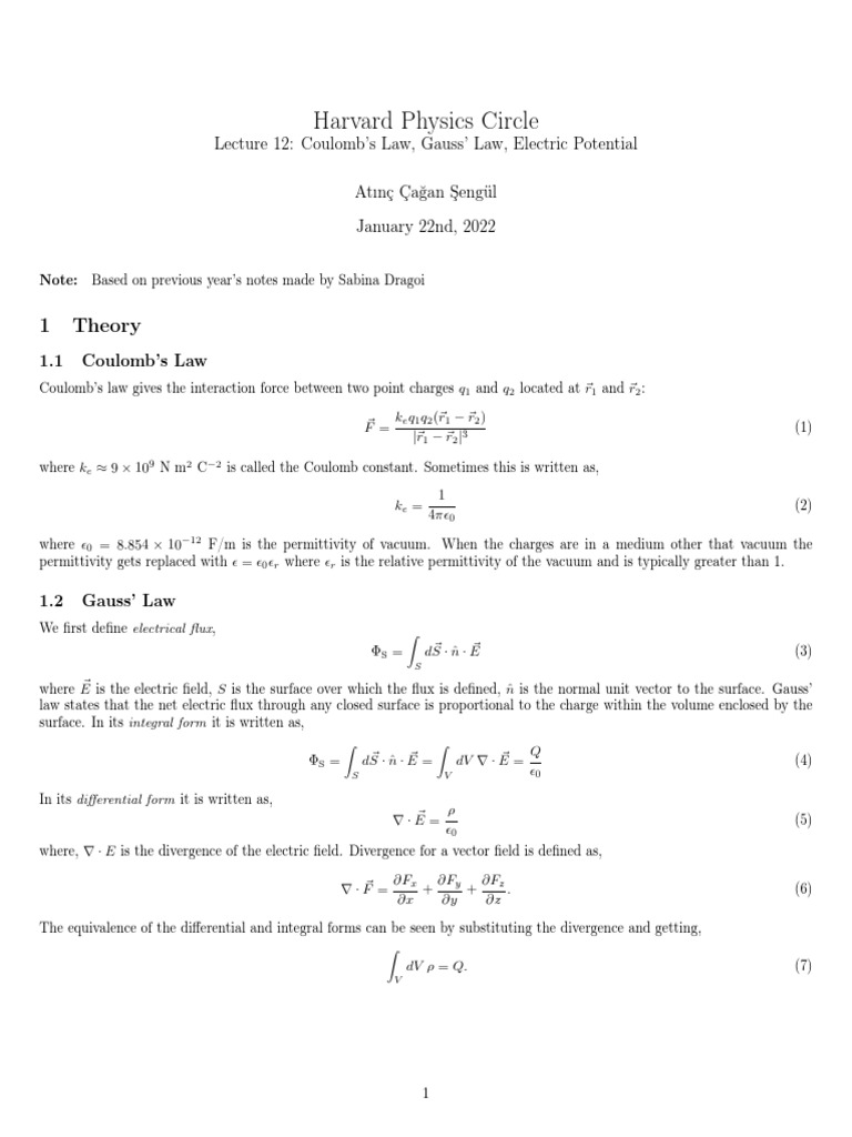 HPC 12 Electrostat | PDF | Flux | Electric Field