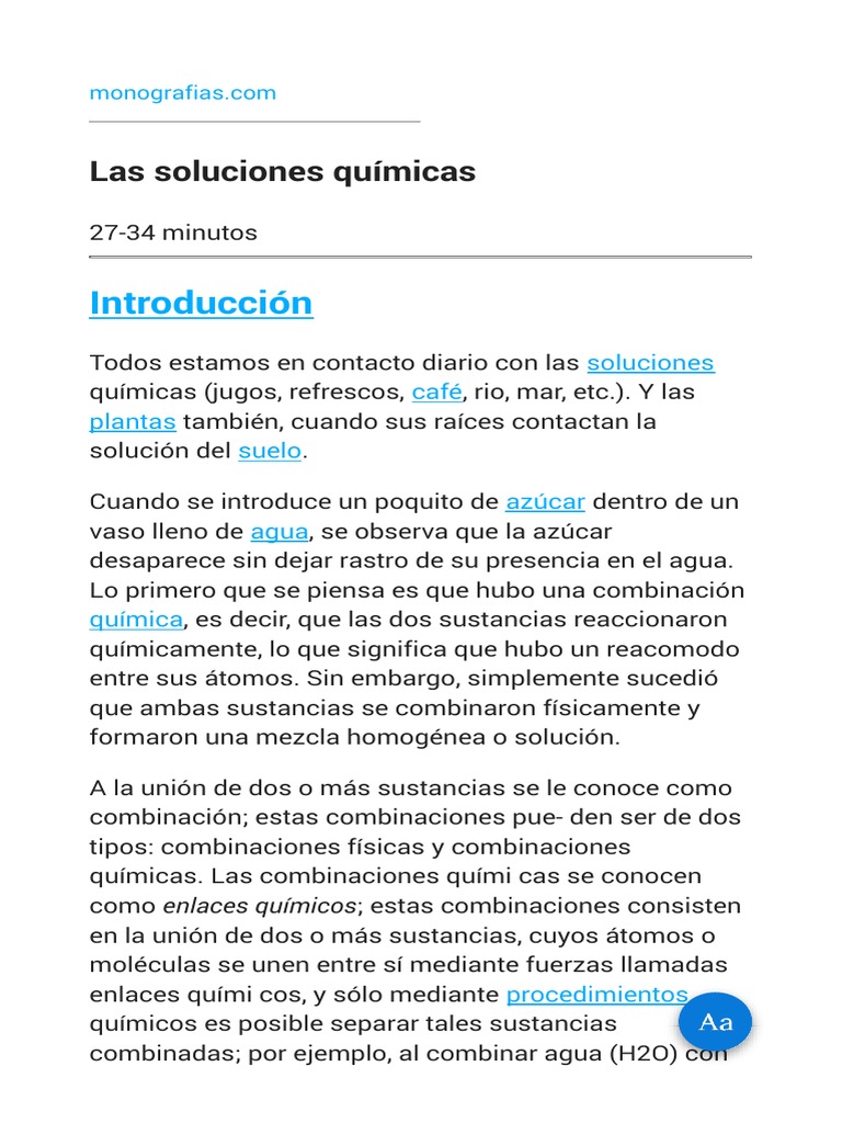 Las Soluciones Químicas | PDF | Concentración | Solubilidad