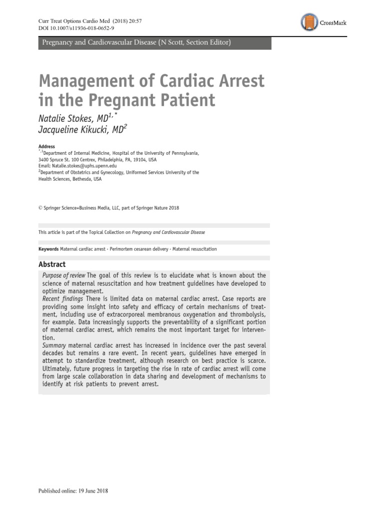 Management of Cardiac Arrest in The Pregnant Patient | PDF ...