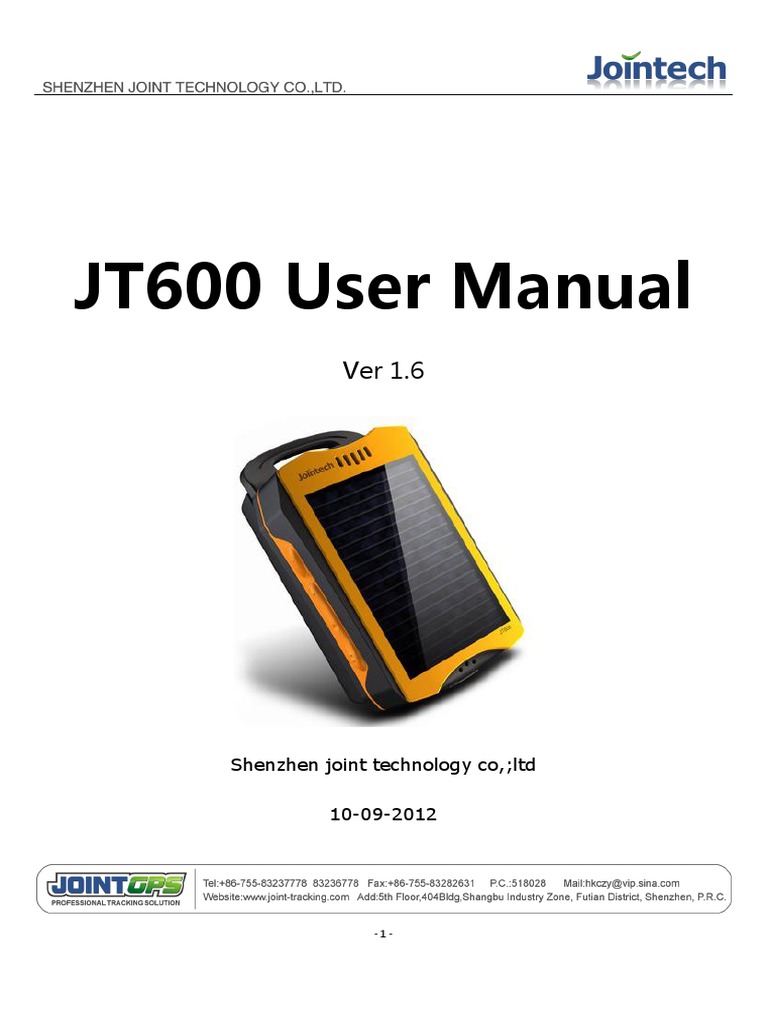JT600 User Manual V1.6 | PDF | General Packet Radio Service | Global ...