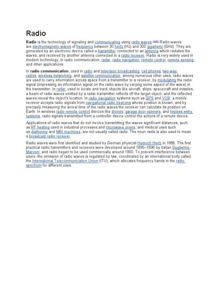Understanding Radio Wave Technology | PDF | Science & Mathematics ...