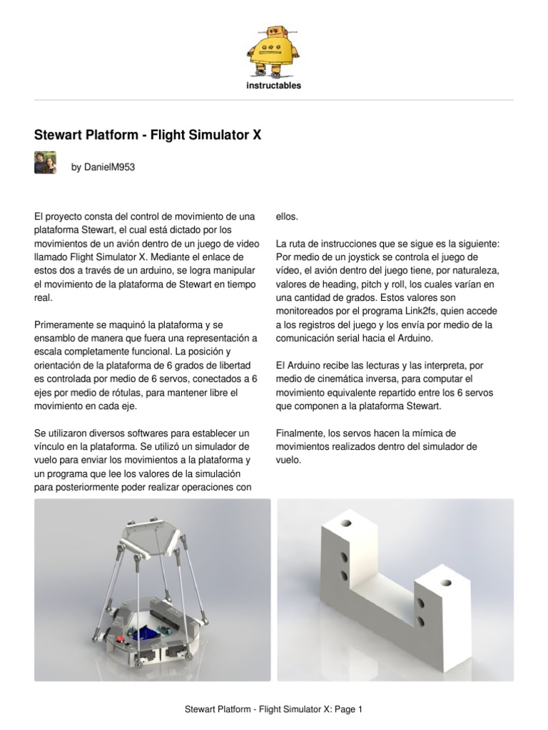 Stewart Platform Flight Simulator X | PDF | Arduino