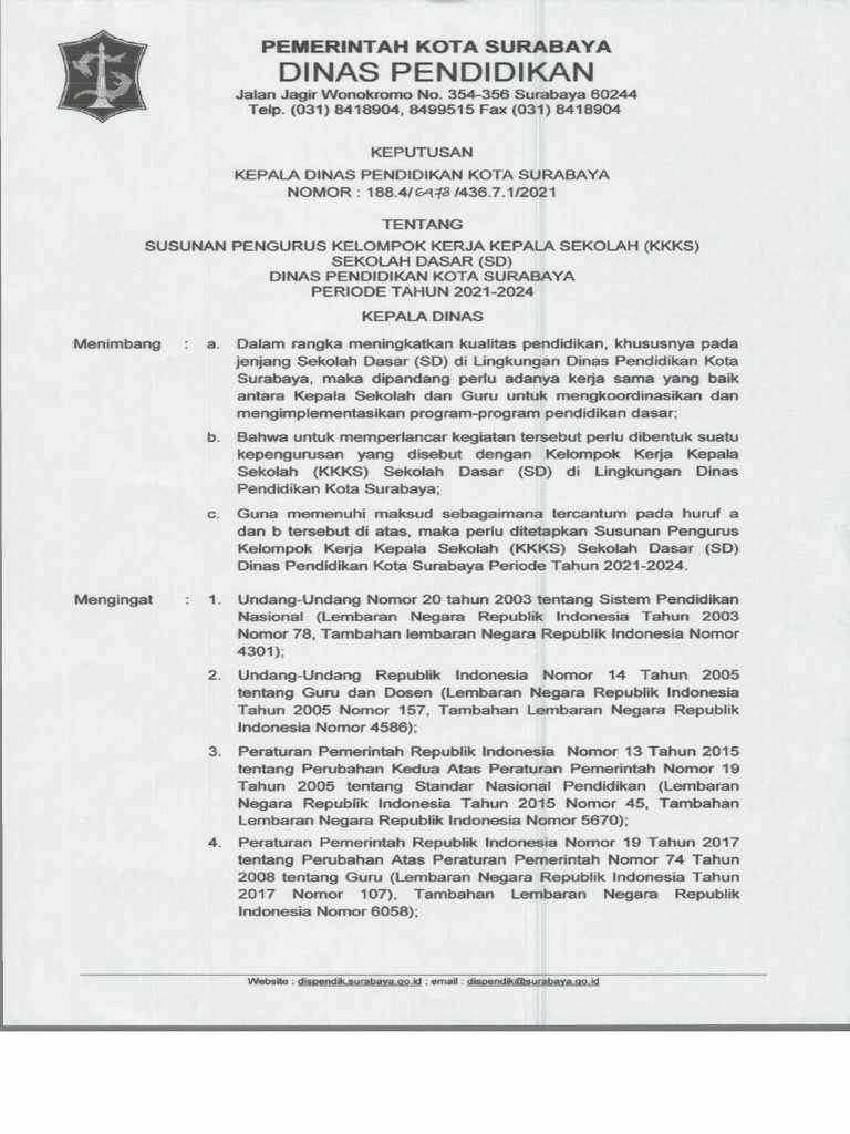 SK K3S Kota Surabaya 2021 | PDF