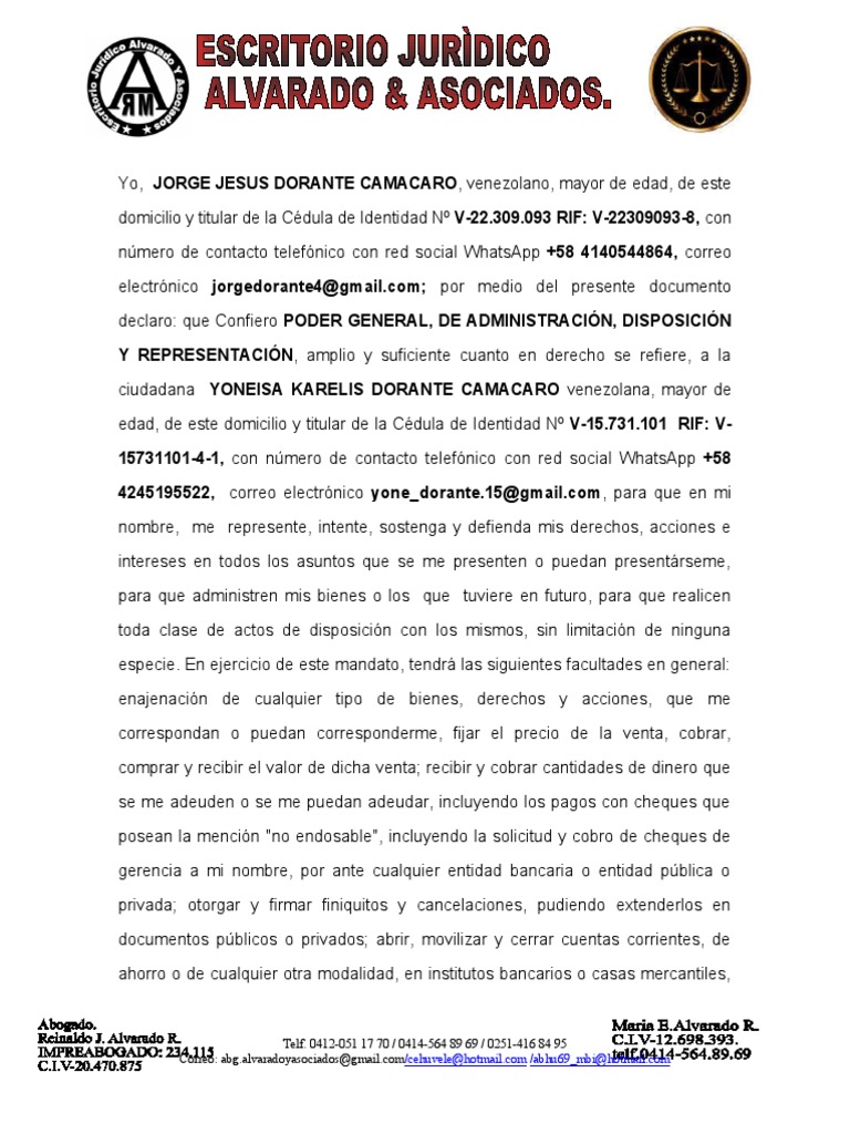 Poder General Jorge Dorante en Formato Word | PDF | Cheque | Bancos