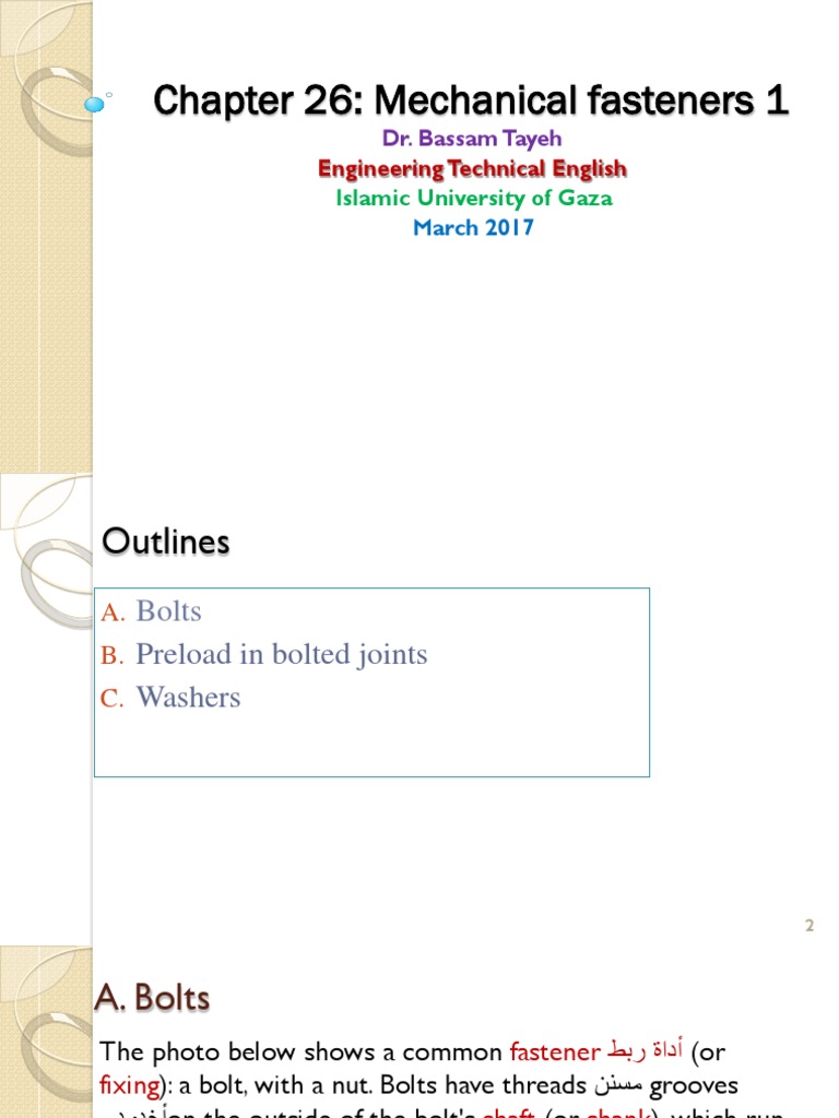 Mechanical Fasteners: Bolts and Washers | PDF | Nut (Hardware) | Screw