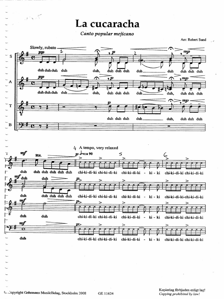 La Cucaracha (Sund) | PDF