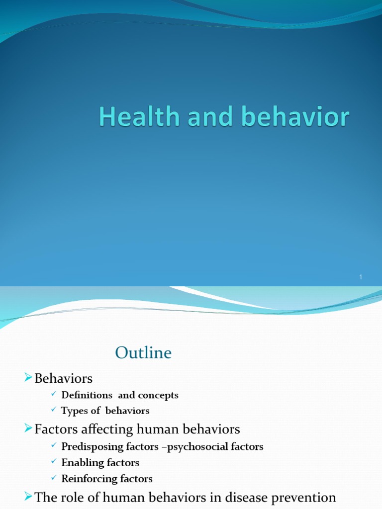 Understanding Human Behavior in Health | PDF | Attitude (Psychology ...