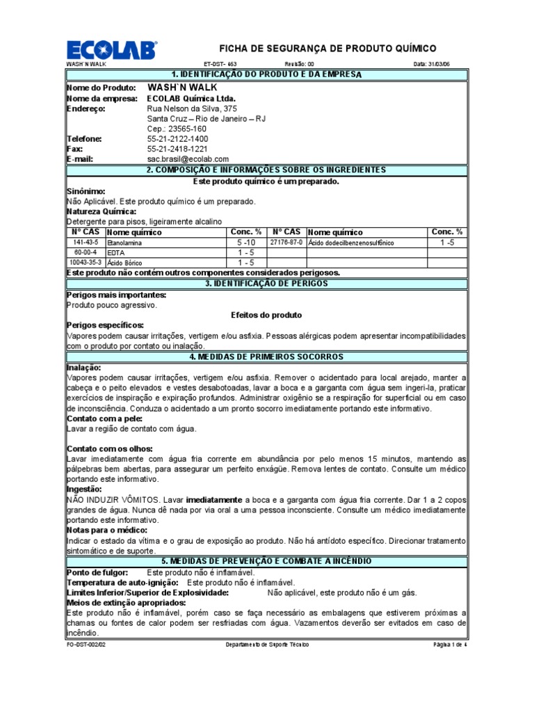 Fispq Gse - Sanitizing Wash'n Walk | PDF | Embalagem e rotulagem ...