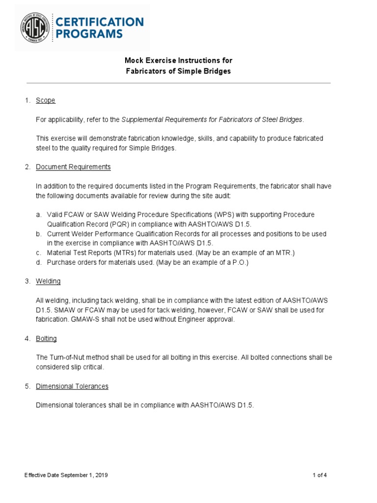 Aisc Certification - Mock Exercise - SBR 2019 | PDF | Mechanical ...