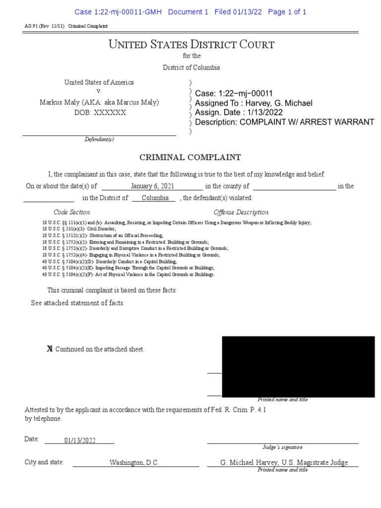 Maly Markus - Complaint - Jan 2022 Redacted 0 | PDF | Complaint ...