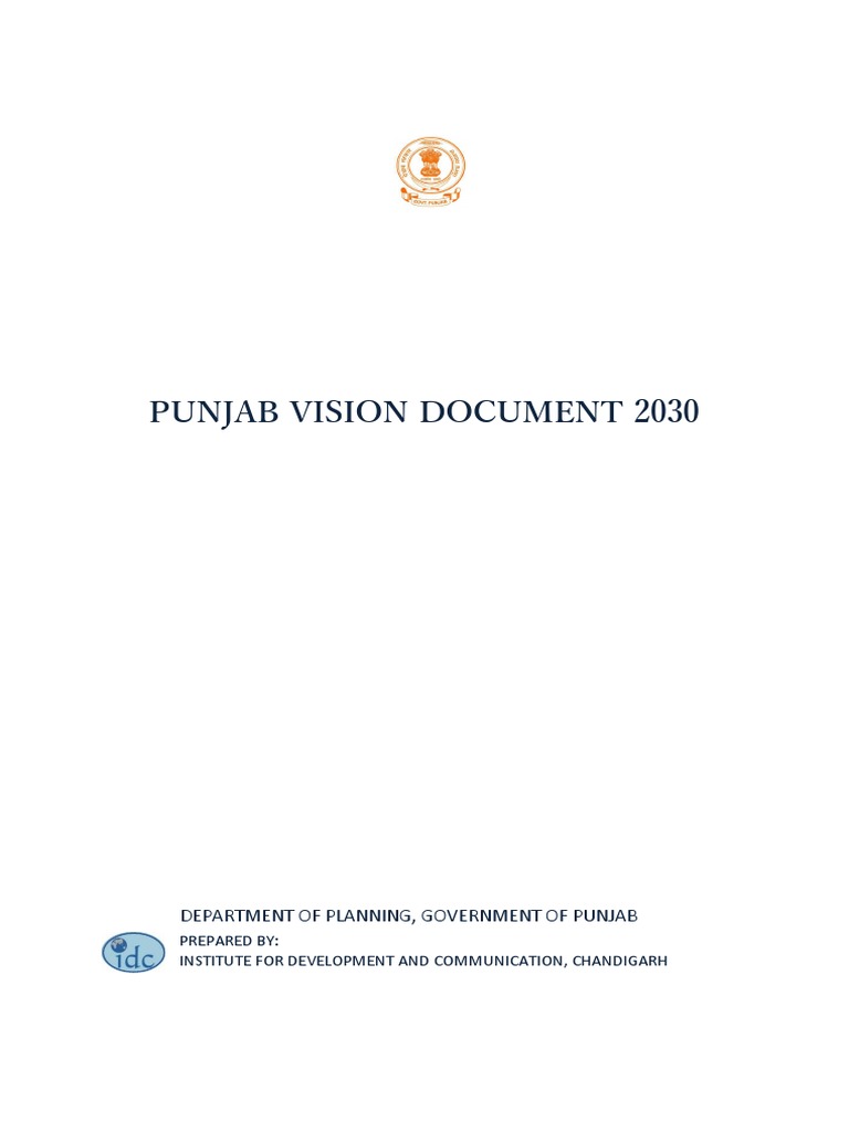 Punjab Vission Document 2030 | PDF | Agriculture | Sustainability