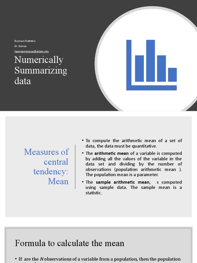 Ch3 Numerically Summarizing Data | PDF | Variance | Standard Deviation