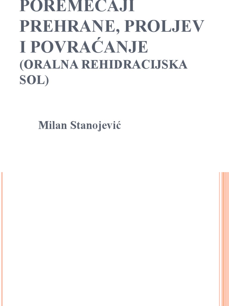 Poremećaji Prehrane, Proljev I Povraćanje | PDF