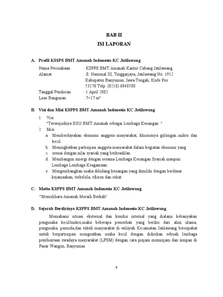 Bab Ii Isi Laporan | PDF