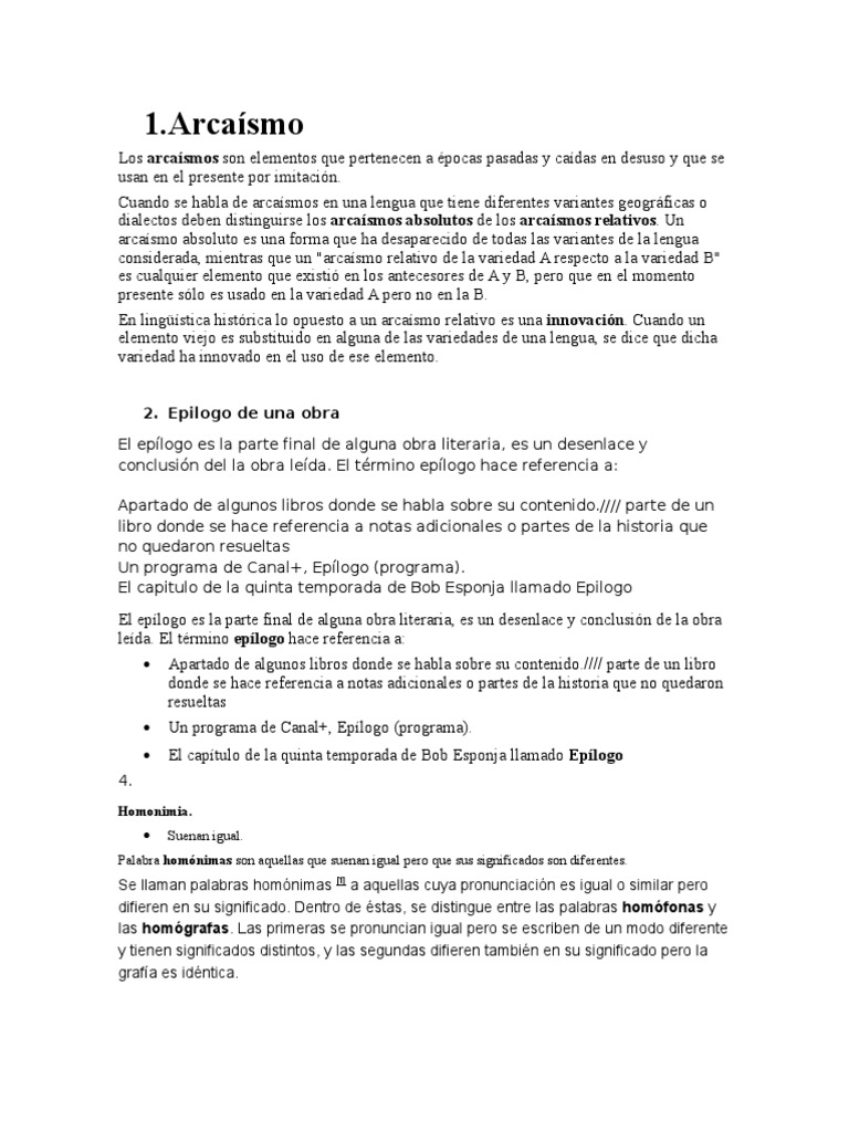 Arcaísmo | PDF | Lingüística | Semiótica