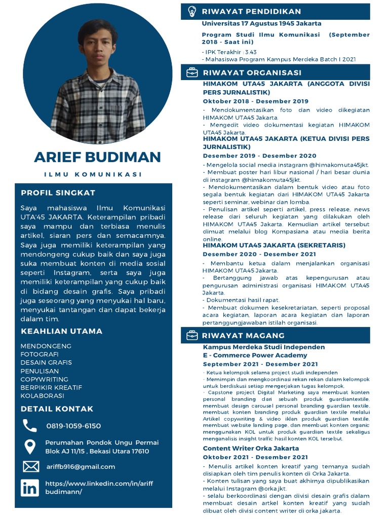 CV Magang Arief Budiman | PDF