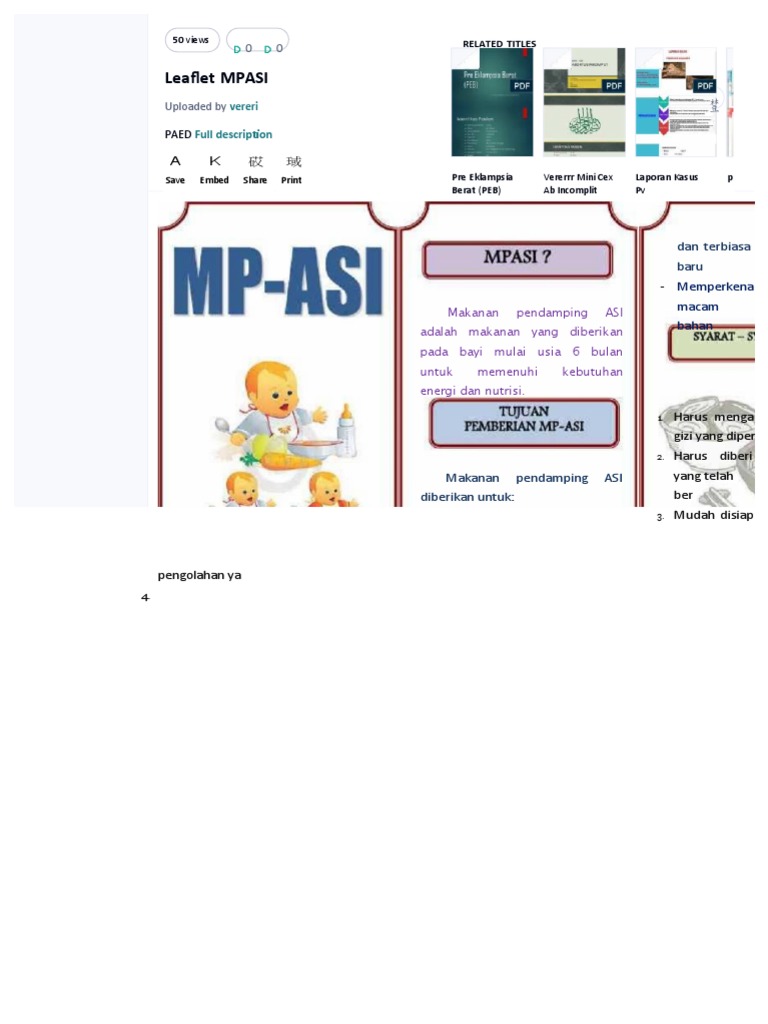 PDF Leaflet Mpasi | PDF