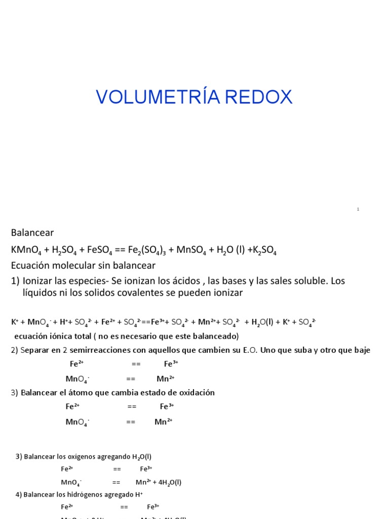 Volumetria REDX | PDF | Química | Valoración