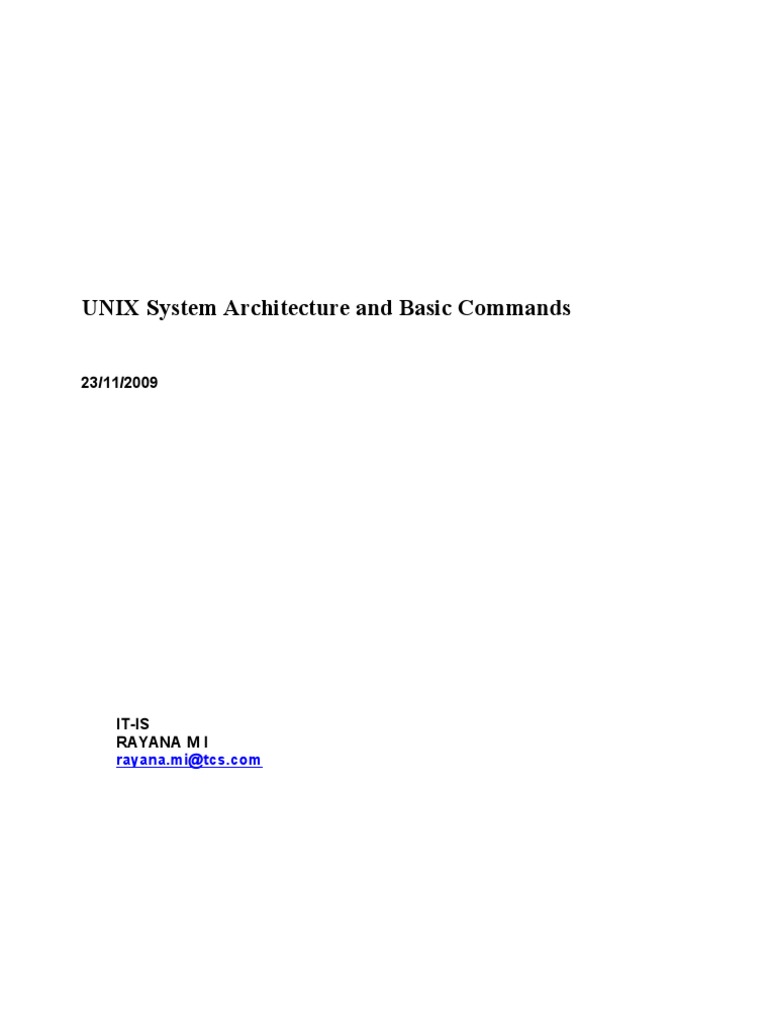 UNIX Architecture and Basic Commands | PDF | Unix | Operating System