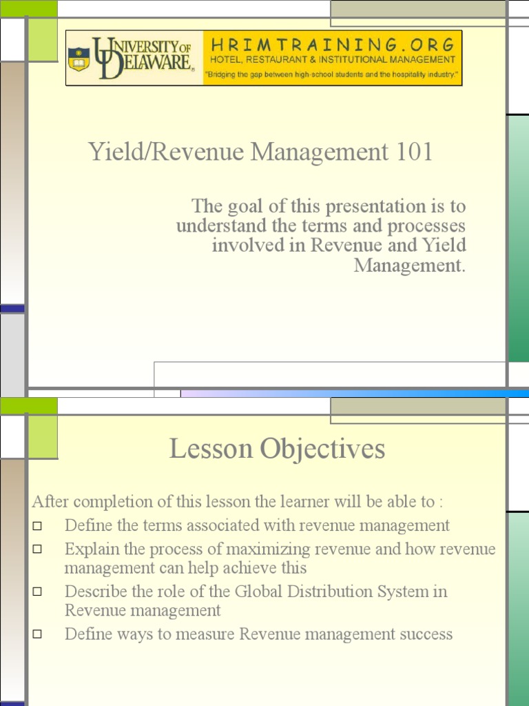 Yield Revenue 101 | PDF | Business | Marketing