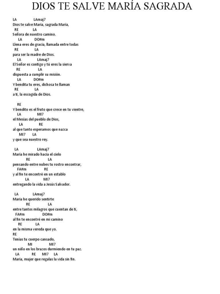 Dios Te Salve Maria Pdf – Dios Te Salve Maria Prayer – WOQTDI