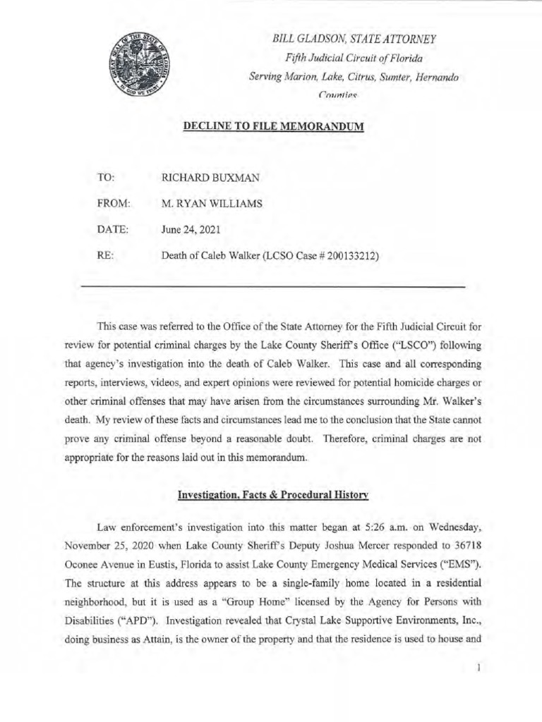 RECORDS - SAO Decline To File Memo - Redacted | PDF