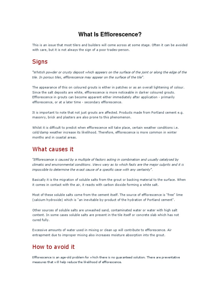 What Is Efflorescence | PDF