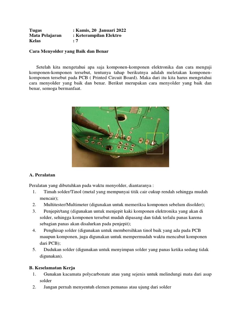Cara Menyolder | PDF