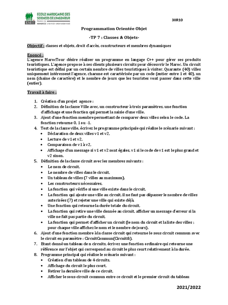 TP7 POO Agence | PDF | Programmation informatique | Ingénierie des systèmes