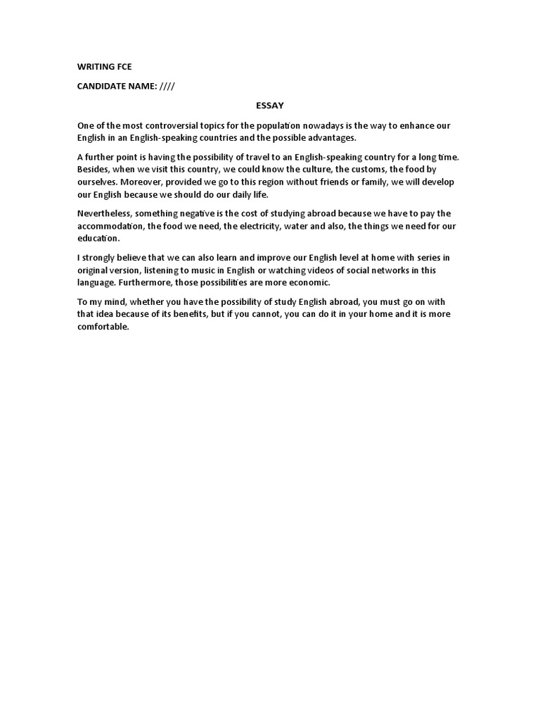 Writing Fce Answer Sheet Online Students | PDF