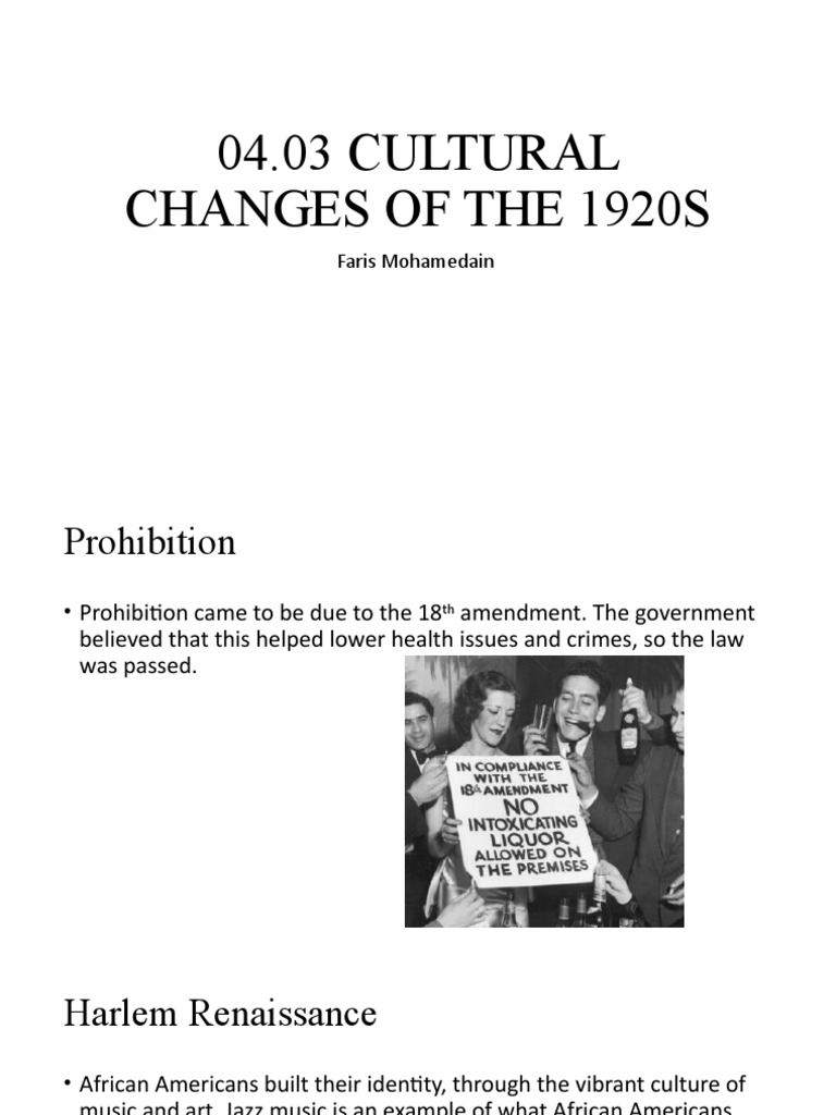 Cultural Changes in the 1920s | PDF | History