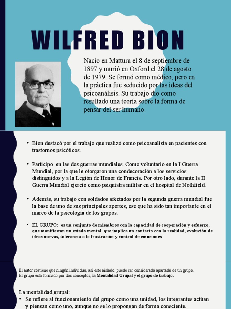 Wilfred Bion | PDF | Psicoanálisis | Las emociones