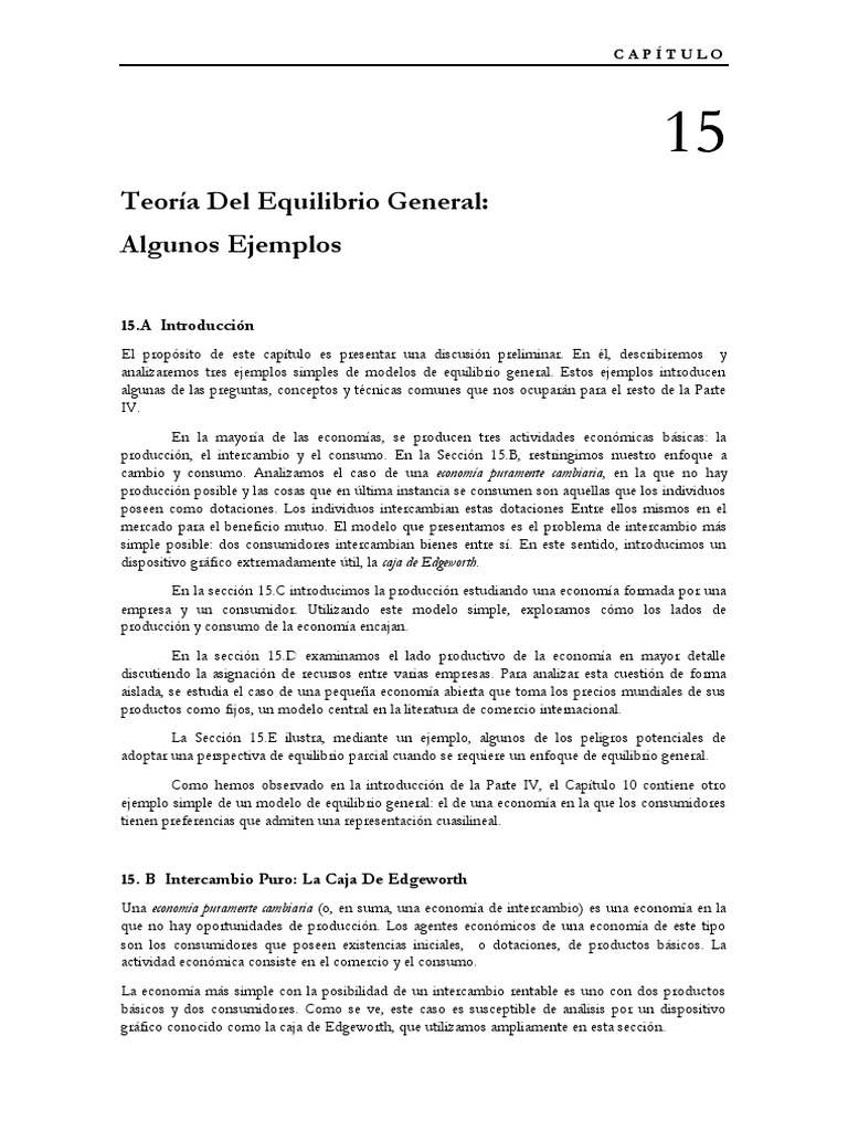 Cap 15 Mas Collel | PDF | Teoría del equilibrio general | Precios