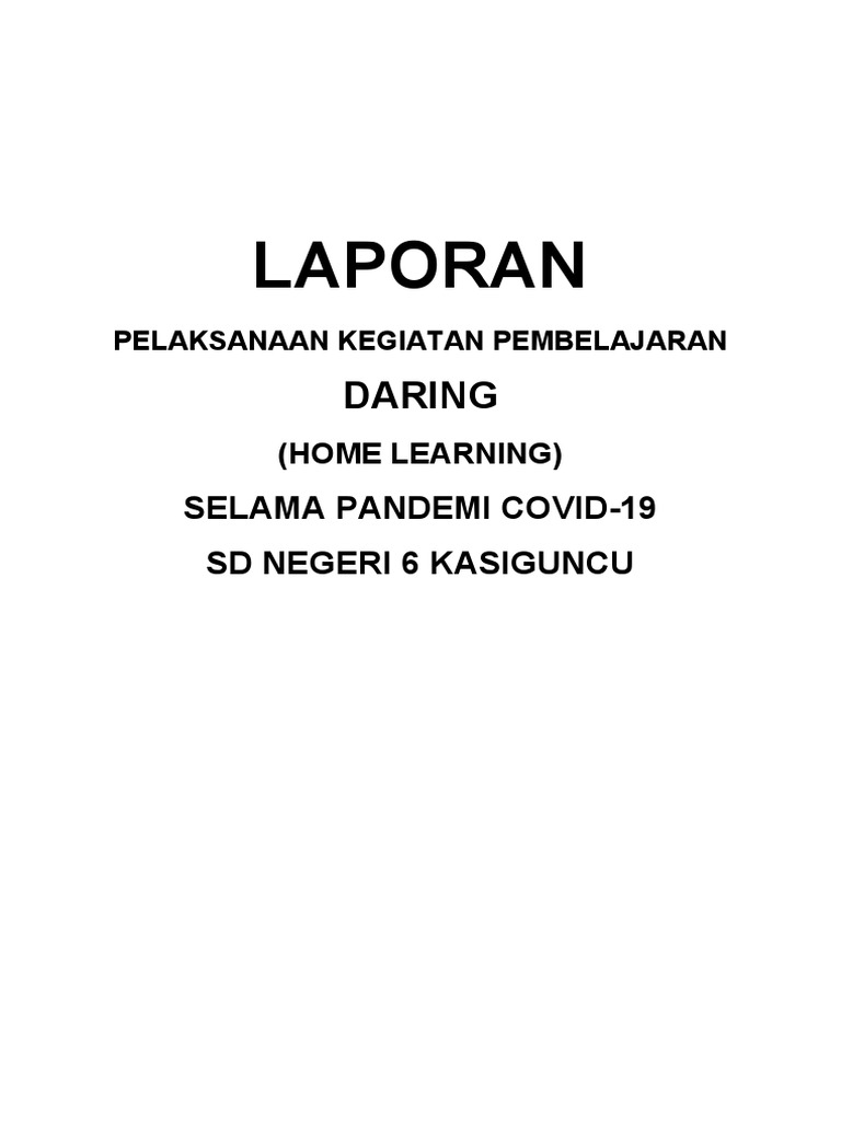 Laporan Pembelajaran Daring | PDF | Karier & Perkembangan | Ilmu Sosial