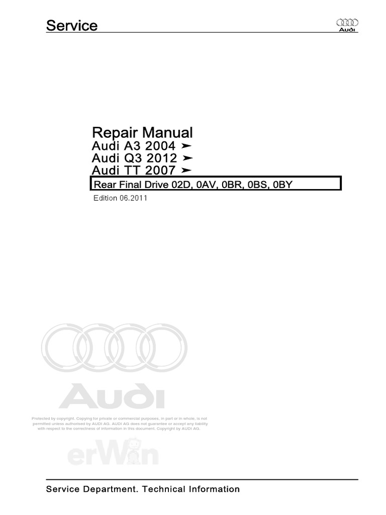 Audi - A3 - Workshop Manual - 2004 - 2020 PDF | PDF | Audi | Nut (Hardware)