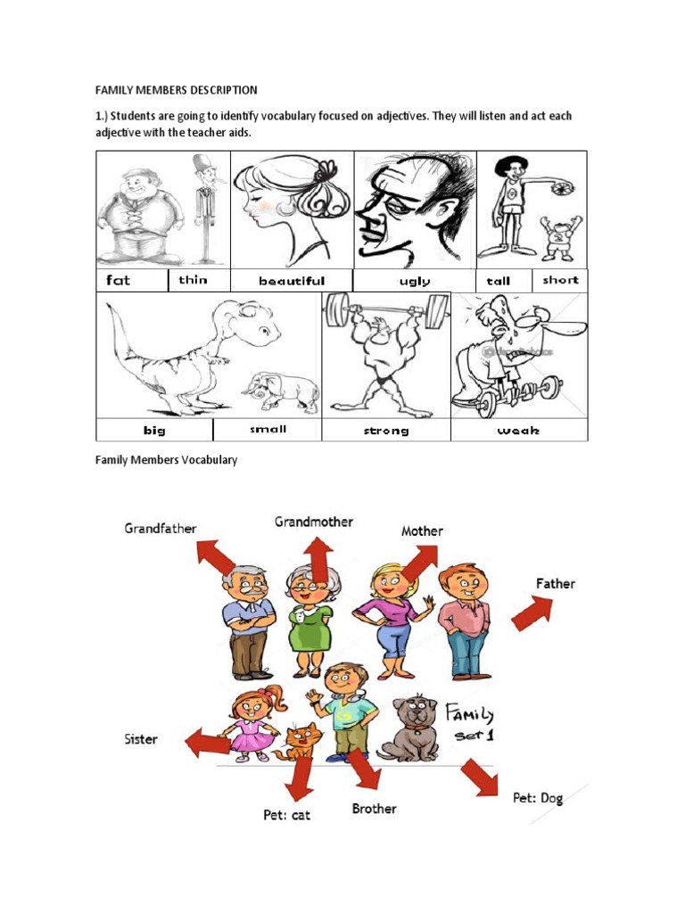 Describe Family Members with Adjectives | PDF
