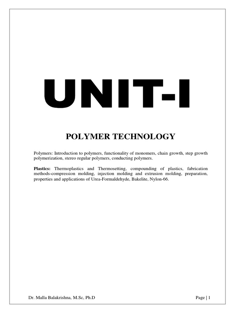 Polymer Science Essentials | PDF | Polymers | Polymerization