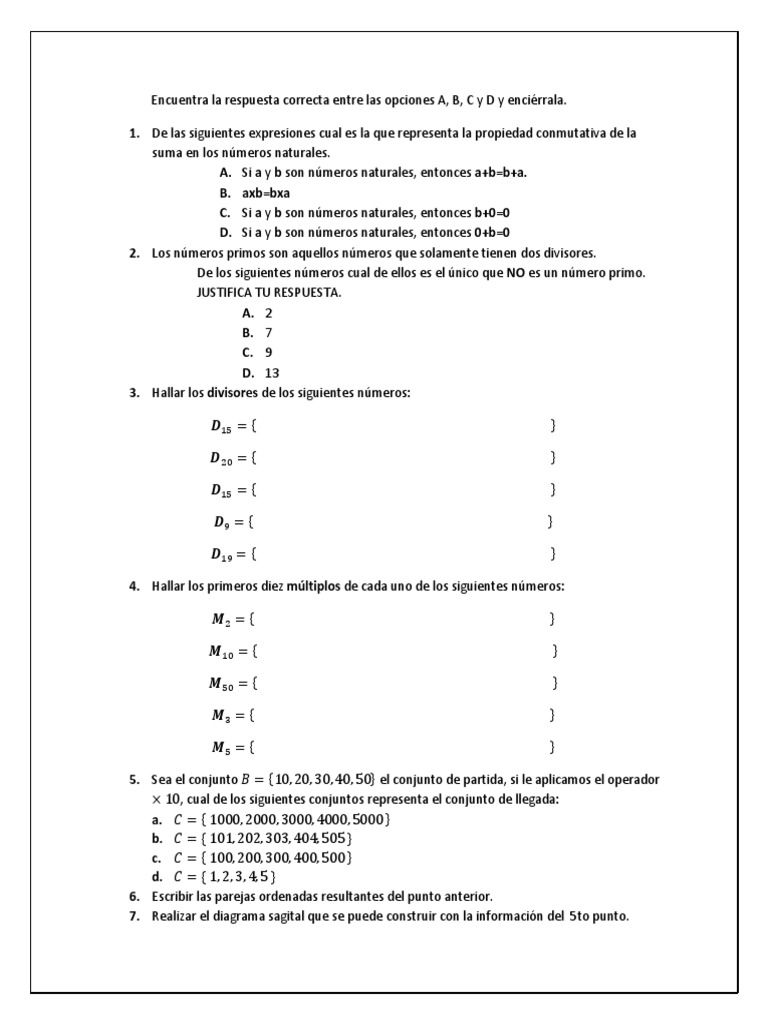 Módulo de Matemáticas-6 | PDF | Número natural | Proposición