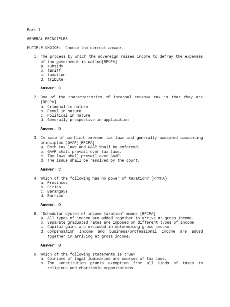 Part 1 General Principle | PDF | Taxes | Taxation In The United States