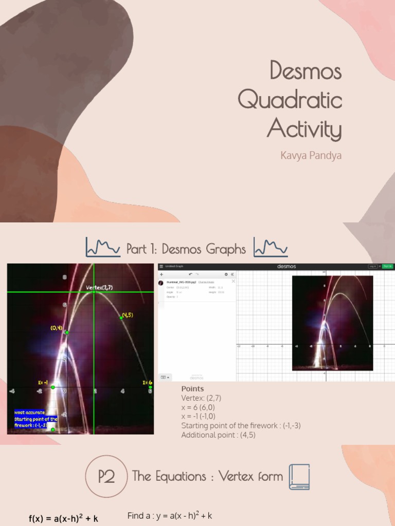 Desmos Quadratic Activity | PDF | Quadratic Equation | Symmetry