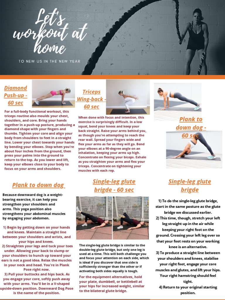 Dark Blue and Orange Fitness Gym Trifold Brochure | PDF | Human Anatomy ...