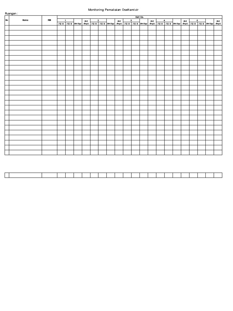 Form Monitoring Oseltamivir A4 | PDF